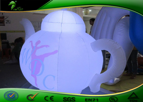 Fashion Interesting Shape LED Inflatable Teapot For Advertising Oxford Material