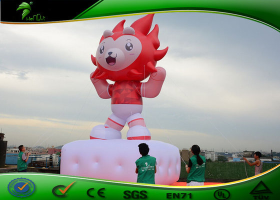 Advertising Mascot Inflatable Cartoon Characters Lion Shape 0.4mm PVC for Festivals