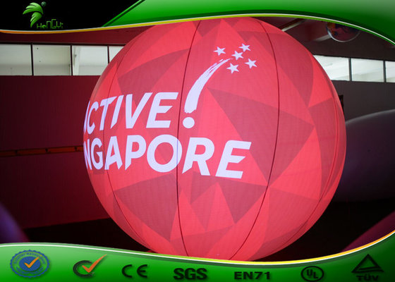 Logo Printing Inflatable Lighting Decoration Red Balloon Strong Wind Resistant