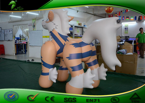 Standing Mascot Inflatable Cartoon Characters 2m Tall Attractive Animal Wolf
