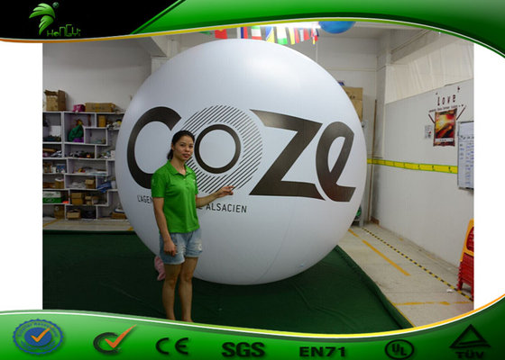 2m Tall White Inflatable Helium Balloon , Advertising Sky Balloon For Water Park