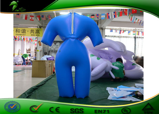 Blow Up Cartoon Characters PVC Blue Sexy Costume / Inflatable Air Suit For Events