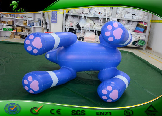 Advertising 2m Tall Inflatable Cartoon Characters Standing Blue Inflatable Dog