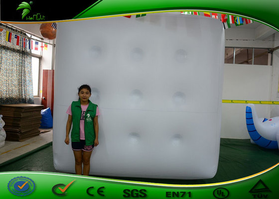 PVC Floating Cube Inflatable Advertising Balloons Red / Green / Blue / White