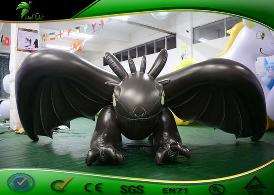 PVC Amazing Inflatable Black Dragon / Inflatable Toothless Dragon For Party