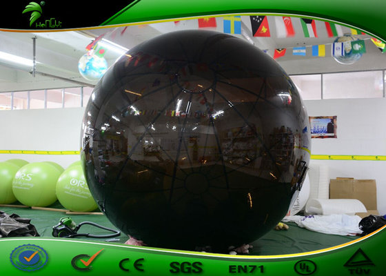 Globe Shape Black Inflatable Helium Balloon 3m For Advertising / Promotion Activity