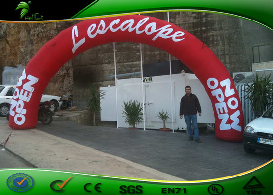 Red Color Advertising Inflatable Arches / Finish Line Entrance Arch With Logo Printing