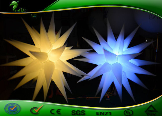 Polygonal Hanging Inflatable Star Balloon Multicolor Inflatable Star Lighting