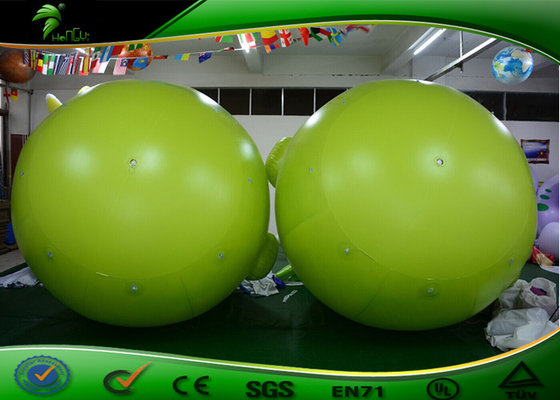 3m Tall Green Head Shape Inflatable Helium Head Fire Resistant For Parade ASTM
