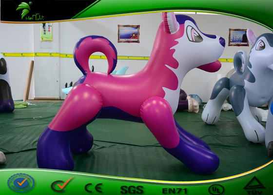 Colorful Inflatable Cartoon Characters Strong PVC Inflatable Husky Dog For Pool