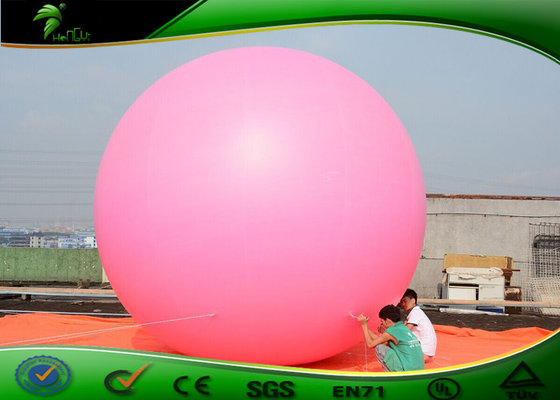 Cute Pink 4m Inflatable Helium Balloon , Flying Large Inflatable Air Balloon