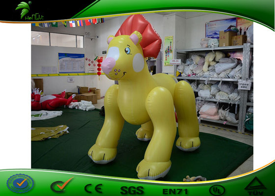 Shiny PVC 0.4MM Inflatable Cartoon Characters Inflatable Lion For Advertising