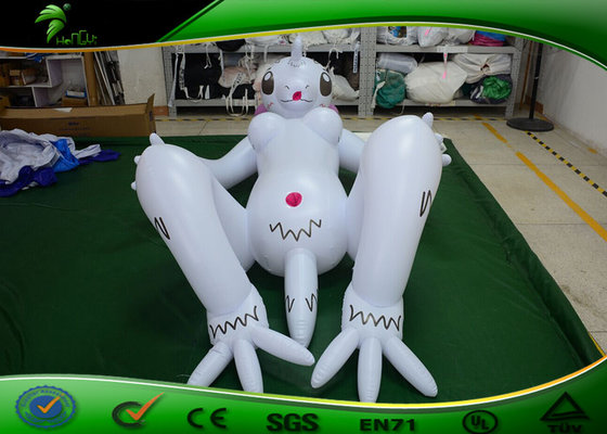 Customized Logo White Inflatable Cartoon Characters Sexy Rabbit Girl For Men