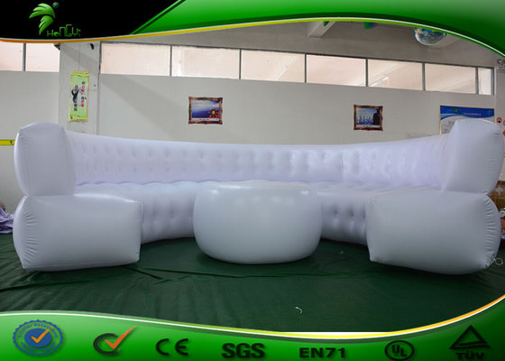 4 M Inflatable PVC 0.4mm Durable Inflatabe Furniture White Sofa For Events