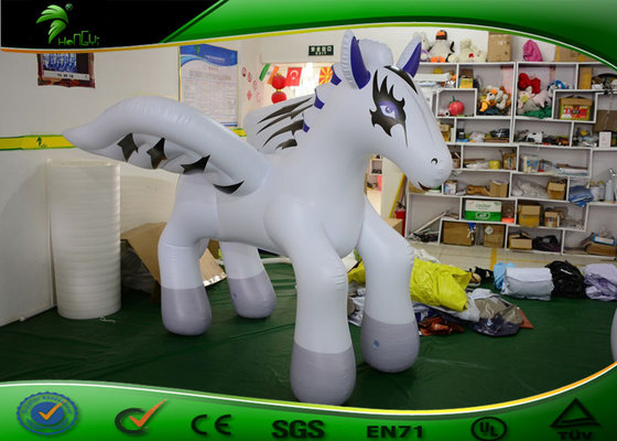 White Inflatable Cartoon Characters PVC Cartoon Flying Horse Shaped Non Toxic