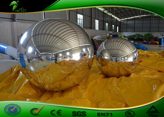 PVC 0.6MM Party Inflatable Balloon Stage Silver Mirror Ball / Reflection Mirror Ball