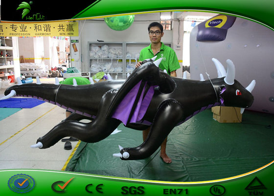 PVC 0.18MM Inflatable Animal Dragon Cartoon Toys / Inflatable Flying Purple Dragon