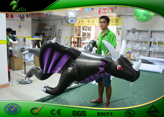 PVC 0.18MM Inflatable Animal Dragon Cartoon Toys / Inflatable Flying Purple Dragon