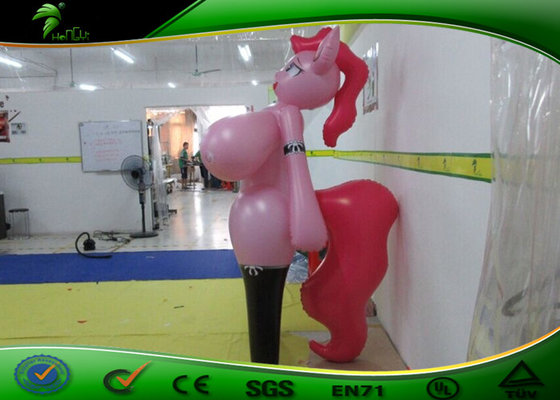 Pink Sexy Inflatable Cartoon Characters Pig Girl With Big Boob Oxford Cloth