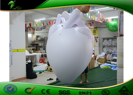 White PVC Inflatable Shapes / Inflatable Heart Balloon Replica For Exhibition