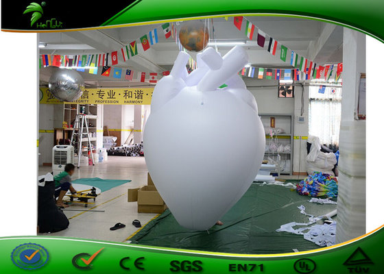 White PVC Inflatable Shapes / Inflatable Heart Balloon Replica For Exhibition