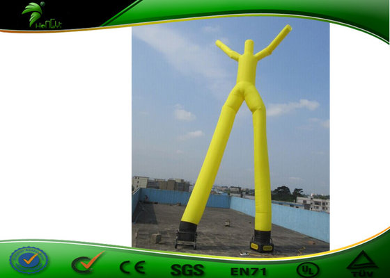 Yellow Double Oxford Cloth Air Dancer , 2 Legs Inflatable Sky Dancer Wind Man