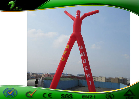 Giant 2 Legs Inflatable Air Dancers / Red Inflatable Wave Man Sky Dancer For Outdoor