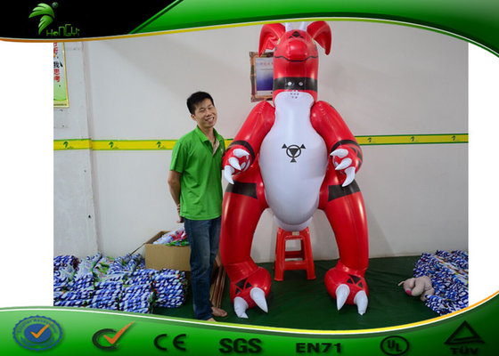 2.5M High Red Dragon Animal Inflatable Cartoon Characters PVC 0.44mm Material