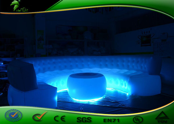 Customized LED Inflatable Furniture PVC Sofa / Inflatable Sofa With Table