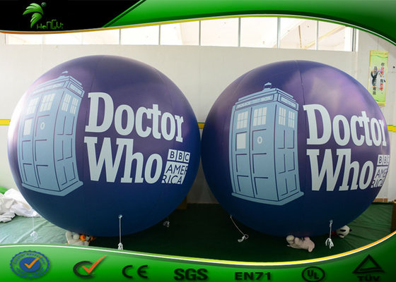 Blue Color PVC Inflatable Advertising Balloon / Inflatable Helium Balloon For Promotion