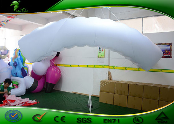3M PVC 0.18 Inflatable Air Dancers White Parachute Shapes Model For Advertising