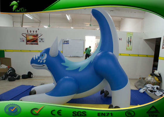 Inflatable PVC 0.4mm Cartoon Dragon Toy / Blue Dragon Inflatable Model Durability