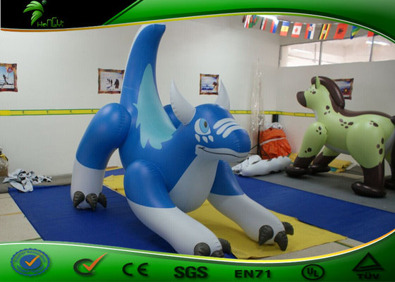 Inflatable PVC 0.4mm Cartoon Dragon Toy / Blue Dragon Inflatable Model Durability