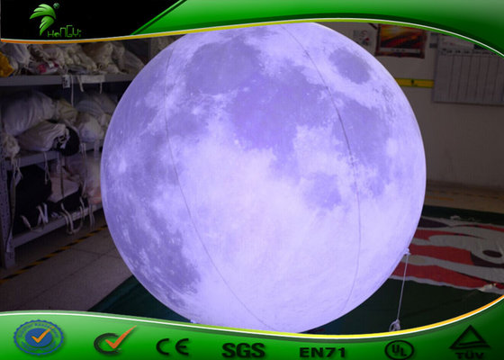 LED Inflatable Planet 2M Moon Shape Inflatable Light Balloon Giant Helium Sphere