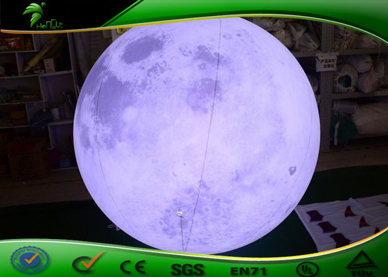 LED Inflatable Planet 2M Moon Shape Inflatable Light Balloon Giant Helium Sphere
