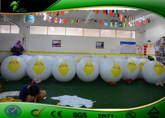 White Cute Cartoon Inflatable Helium Advertising Balloons Durable 0.18mm PVC