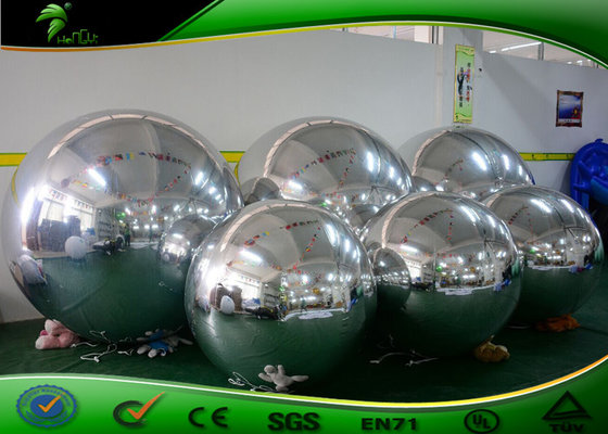 Silver reflective Inflatable Advertising Balloons / Mirror Balloon For Decoration