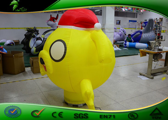 Customized Christmas Decoration Inflatable Dogs / Yellow Dog Toys With Blower