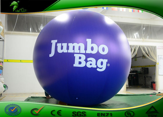 Inflatable PVC Advertising Purple Balloon / Inflatable Custom Logo Balloon With LED Lighting