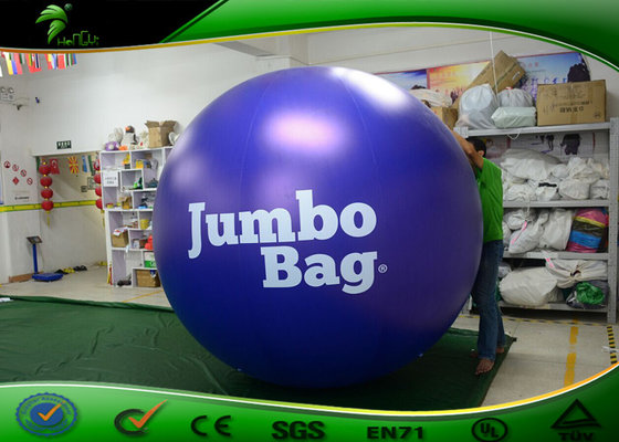 Inflatable PVC Advertising Purple Balloon / Inflatable Custom Logo Balloon With LED Lighting
