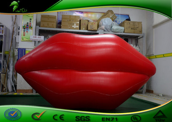 PVC Inflatable Red Lips Shape Model / Inflatable Lip Balloon For Display