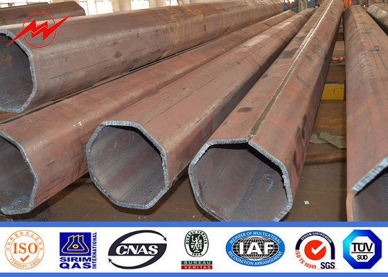 Q345 HDG Low Voltage Electric Metal Utility Poles 32M 20KN / Hot Rolled Steel Pole