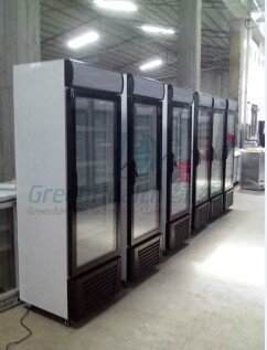 Hight の有効な圧縮機 1 のドアの直立した表示フリーザー、プラスチック上塗を施してある鋼鉄