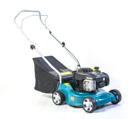 Blue Color Patent Design Petrol Driven Lawn Mowers 125cc 6 Inch 45l  Catcher Volume