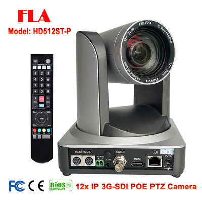 2MP 1080p 3G-SDI RJ45 12x Optical Zoom IP Streaming ptz poe Camera grey Color
