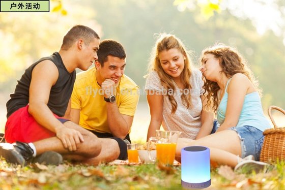 Factory Price LED  light smart wireless with FM radio Colorful speaker