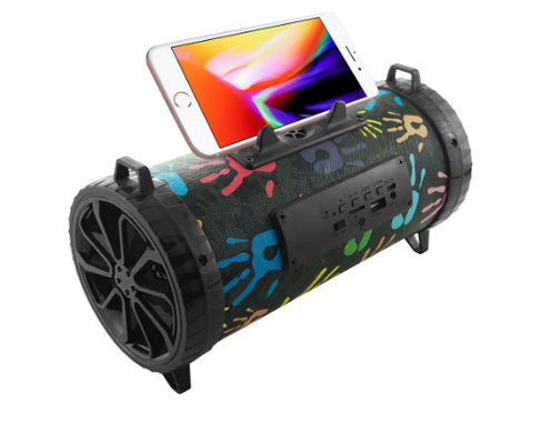Customized logo fm radio portable wireless bass waterproof speaker bluetooth