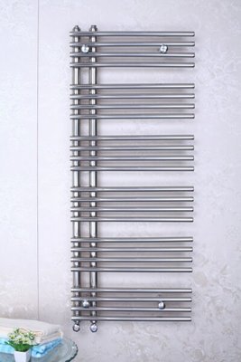 Bathroom Heated Towel Radiator With Towel Rail Stainless Steel Polished