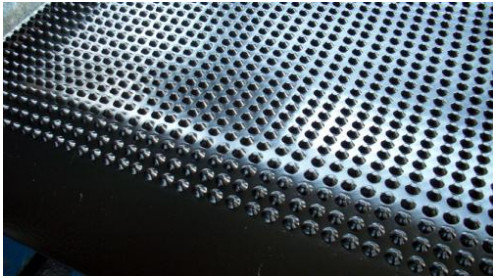 Plastic Waterproofing Geosynthetic Materials Dimple Drainage Board Black / White Color