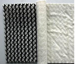 4mm - 8mm Geocomposite Drainage Net , Geonet Geosynthetics Drainage Layer Roll